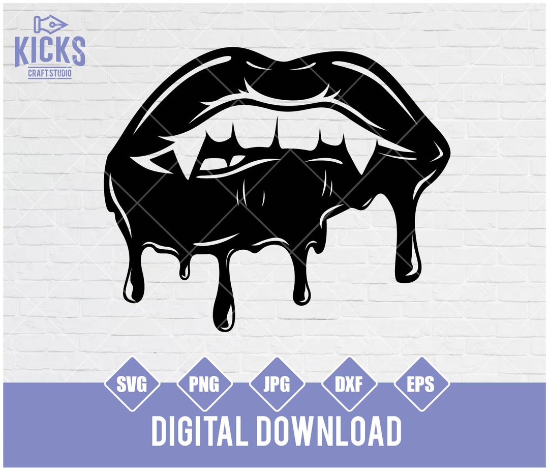 Vampire SVG, Halloween Svg, Halloween Vampire Lips Svg, Drip Svg, Svg ...
