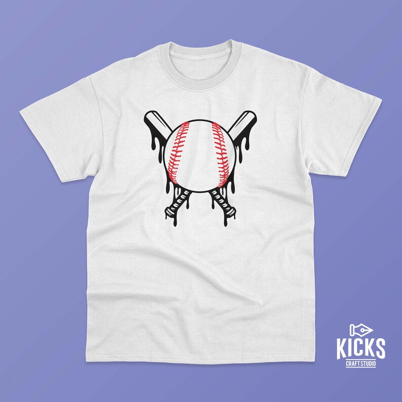 Ice Cream Drip Baseball Bat SVG: T-shirt Design (digital Files) - Etsy