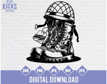 Layered Combat Boots Army Veteran SVG File - Etsy