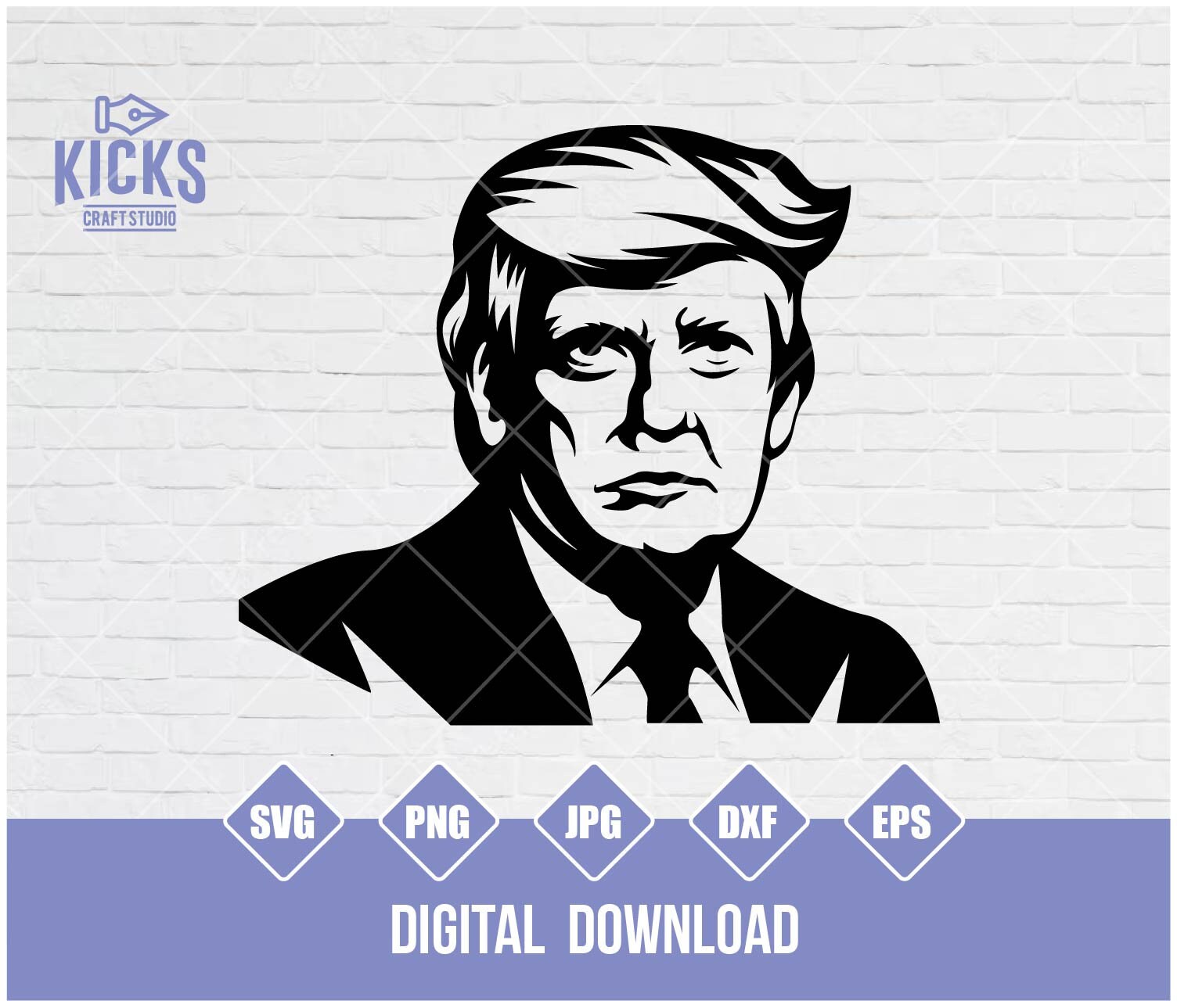 Trump Svg & PNG Files, Donald Trump Face Clipart Silhouette Vector ...