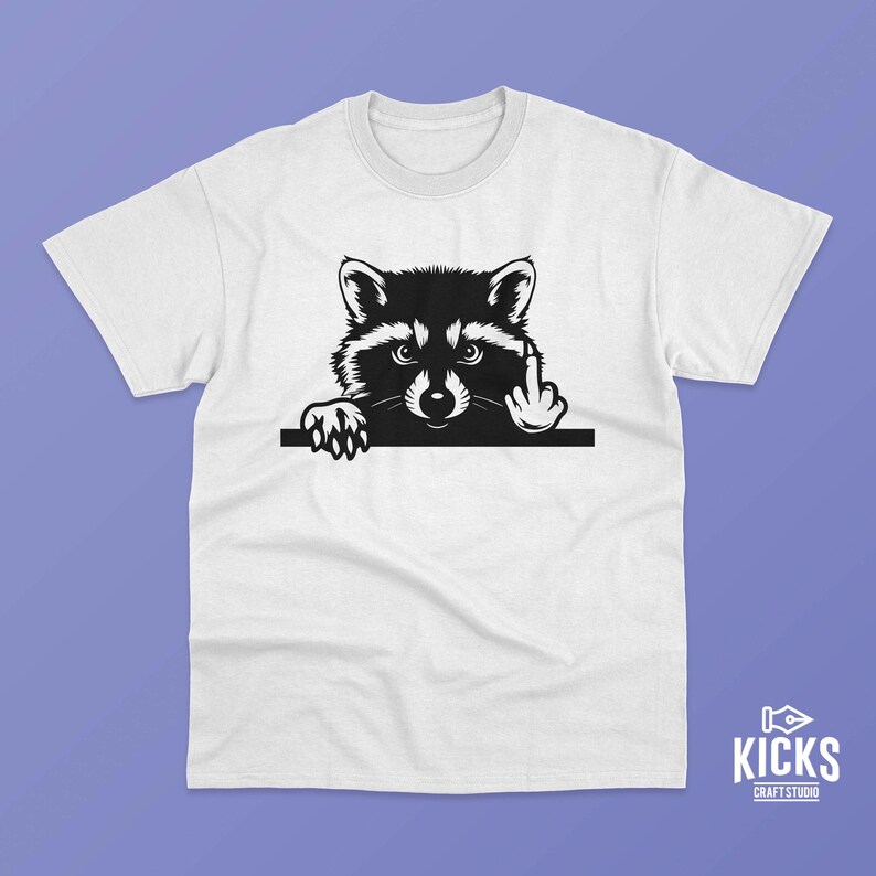 Peeking Raccoon Middle Finger SVG: Wildlife Clipart (digital Download ...