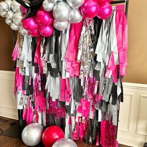 NYE Backdrop, Photo Backdrop, Streamers, Wall Backdrop, Plastic Fencing ...