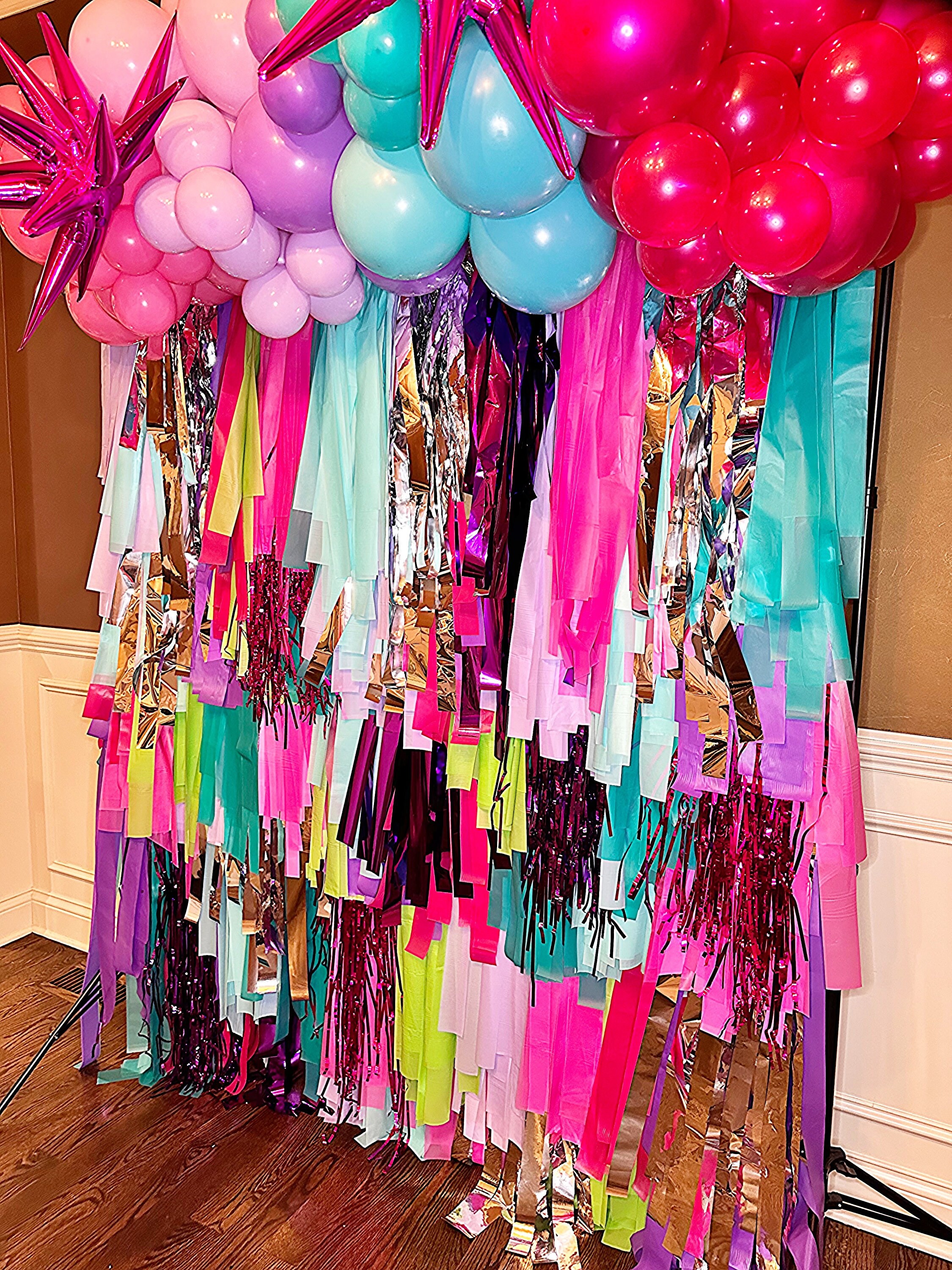 Bright & Fun Backdrop, Streamer Backdrop, Streamer Wall, Streamers ...
