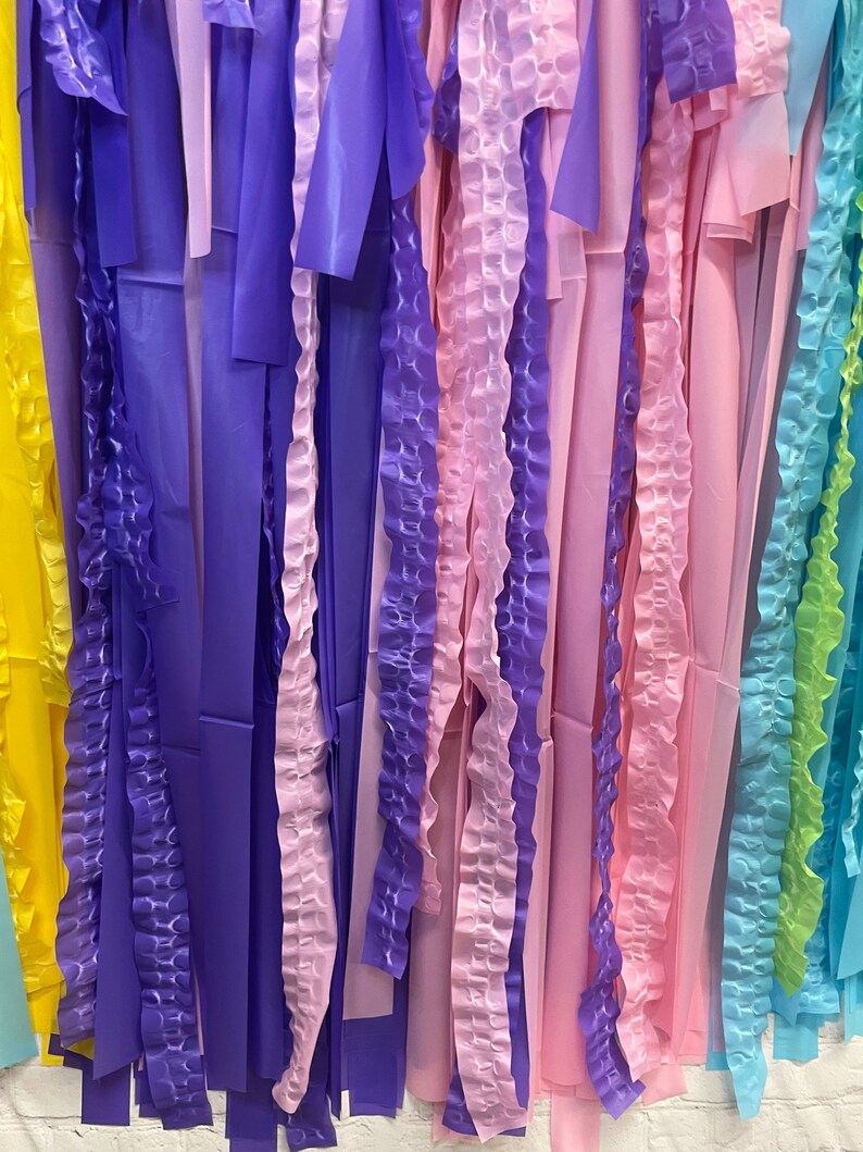 Birthday Backdrop Plastic Tablecloth Fringe Backdrop - Etsy
