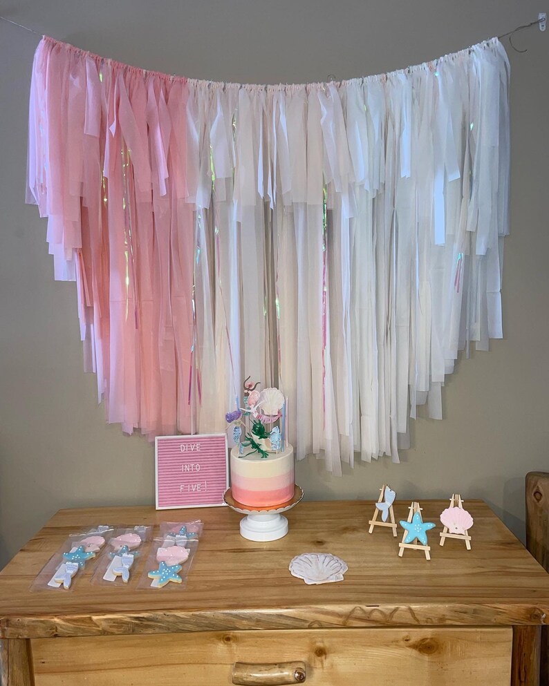 Pastel Ombré Backdrop Streamer Backdrop Plastic Tablecloth | Etsy