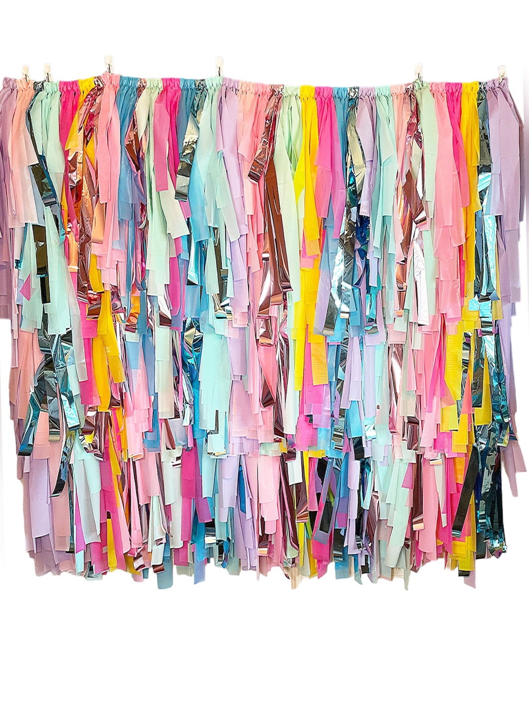 Colorful Backdrop, Photo Backdrop, Streamers, Wall Backdrop, Plastic ...