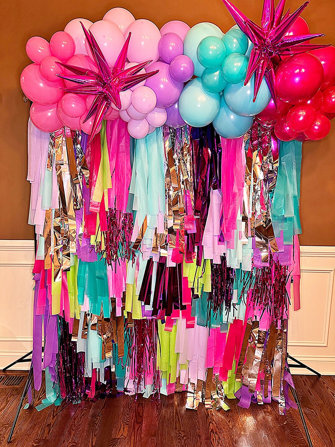 Bright & Fun Backdrop, Streamer Backdrop, Streamer Wall, Streamers ...