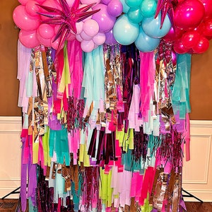 Bright & Fun Backdrop, Streamer Backdrop, Streamer Wall, Streamers ...