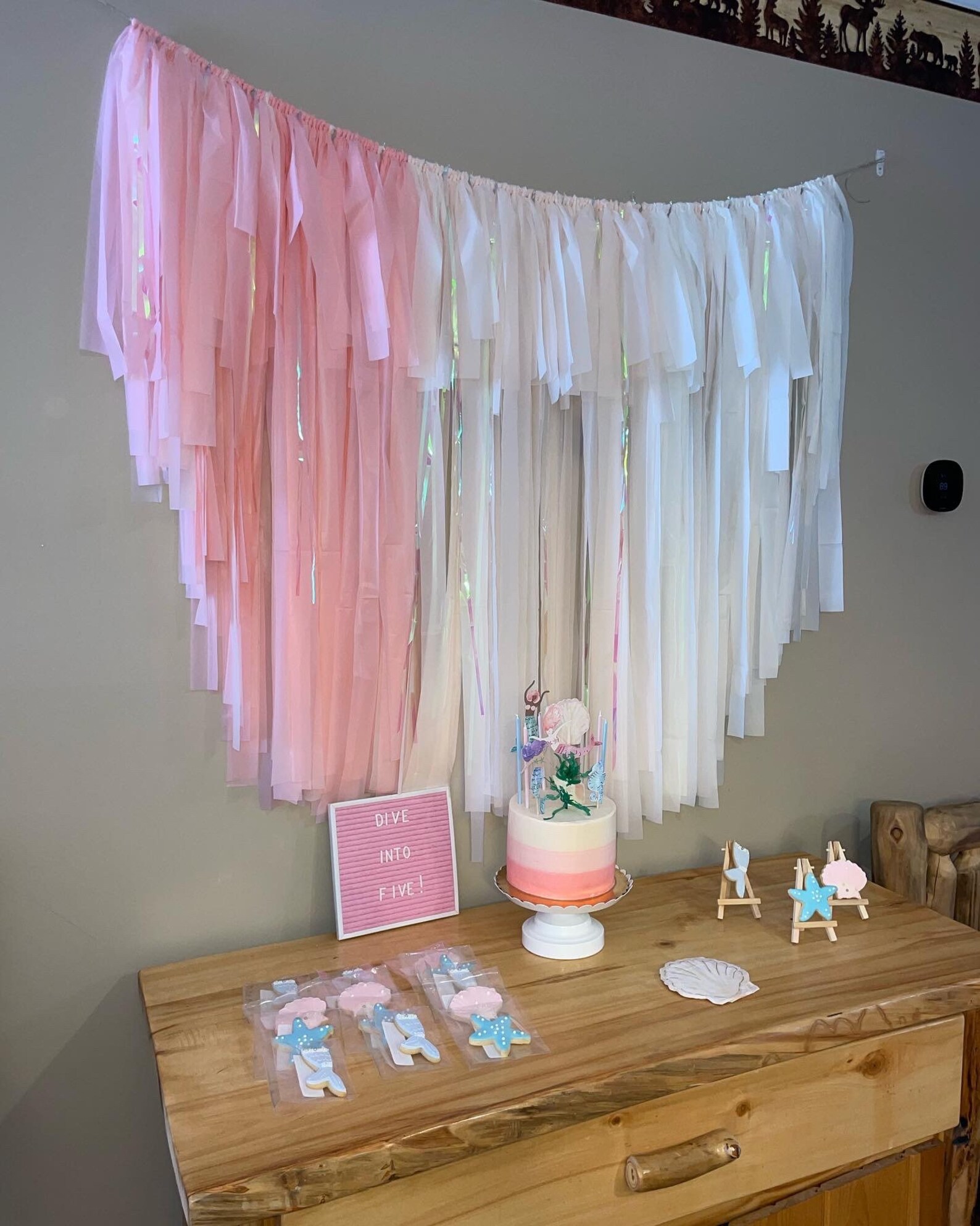 Pastel Ombré Backdrop Streamer Backdrop Plastic Tablecloth | Etsy