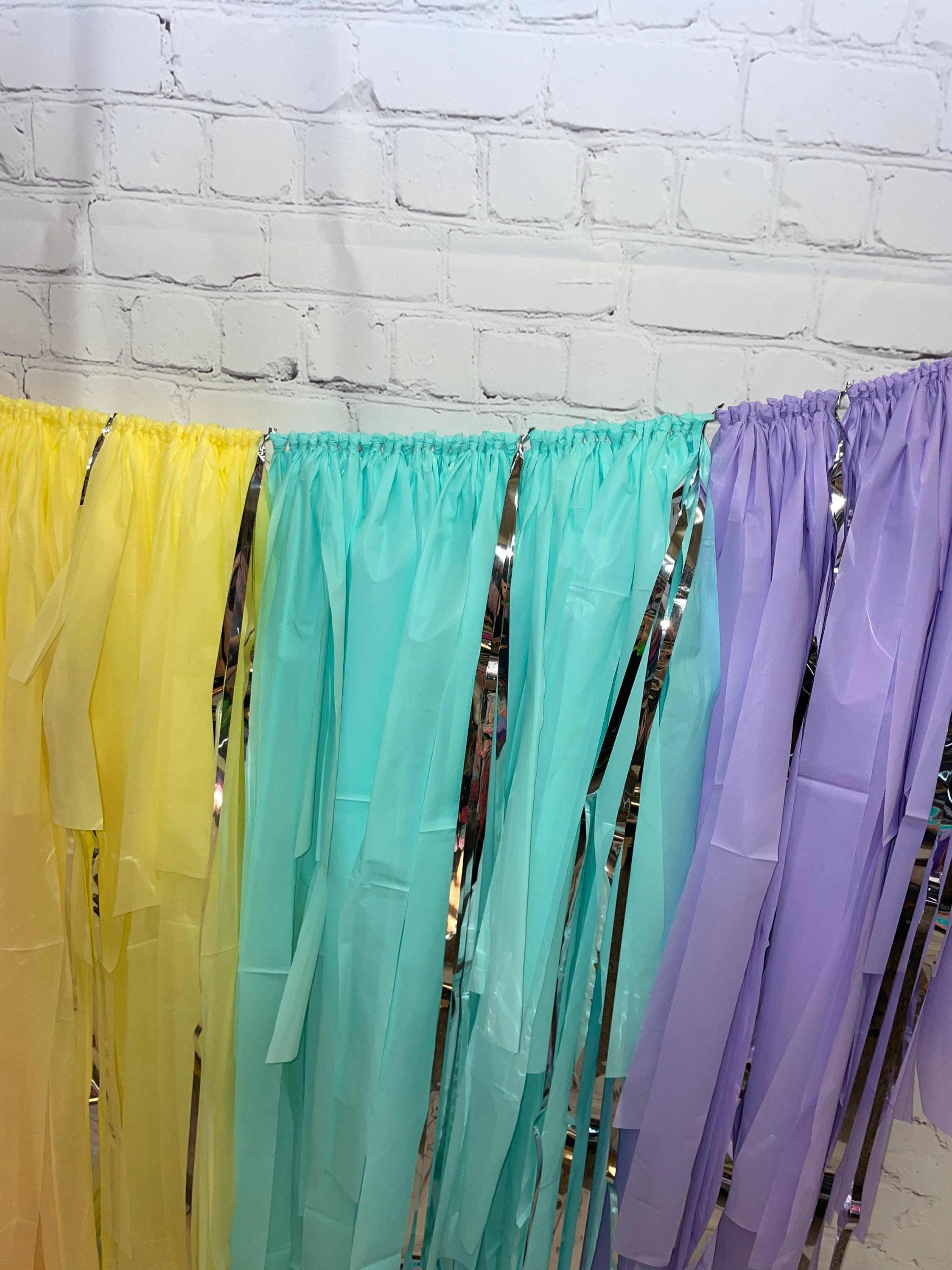 Pastel Rainbow Backdrop Plastic Tablecloth Fringe Backdrop | Etsy