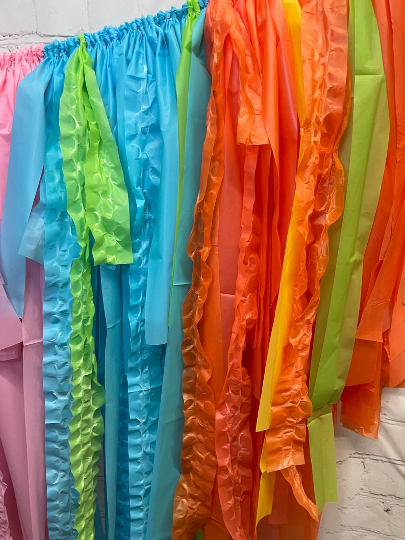 Birthday Backdrop Plastic Tablecloth Fringe Backdrop - Etsy