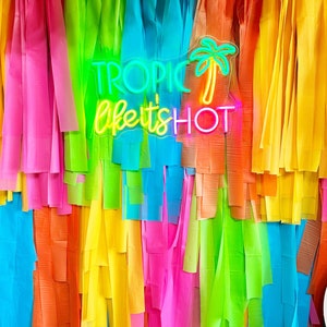 Tropic Like It’s Hot, Luau, Tropical Backdrop, Birthday, Streamer ...