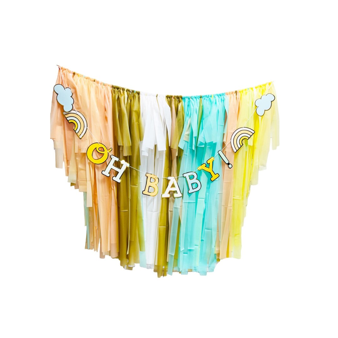 Oh Baby Backdrop, Baby Shower Backdrop, Neutral Backdrop, Rainbow ...