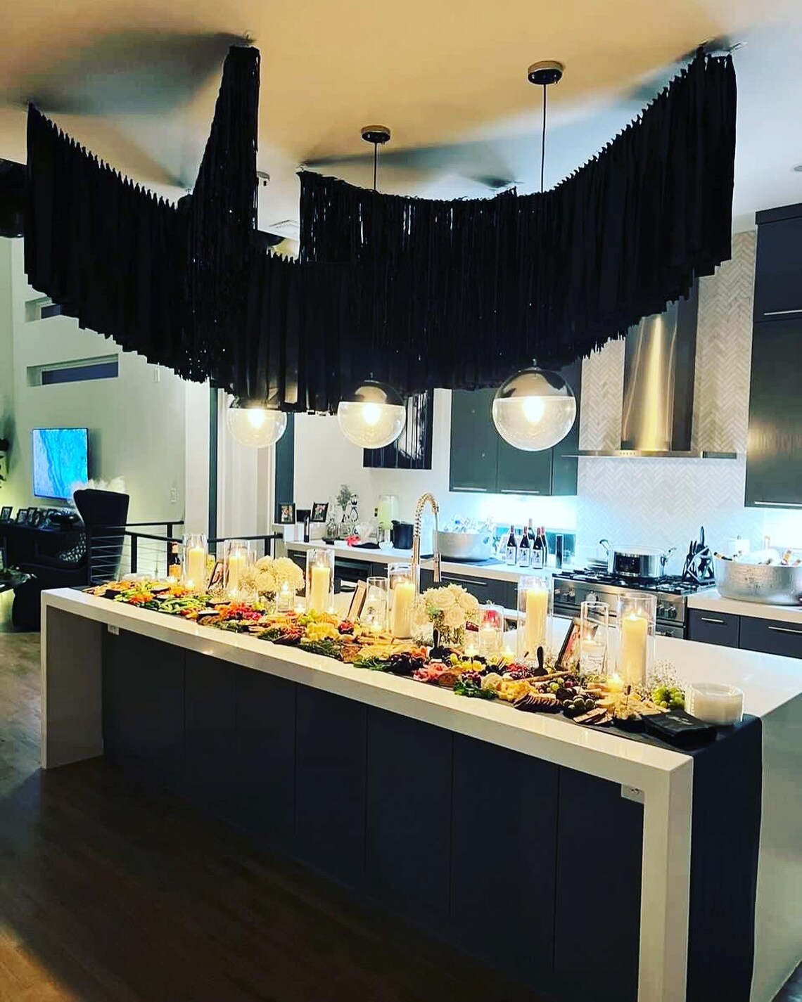 CUSTOM Tinsel Ceiling Aerials, Ceiling Installations, Ceiling Fringes ...