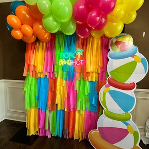 Tropic Like It’s Hot, Luau, Tropical Backdrop, Birthday, Streamer Backdrop, Photo Backdrop ...
