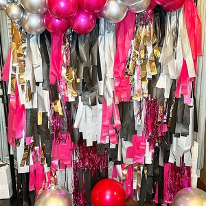 NYE Backdrop, Photo Backdrop, Streamers, Wall Backdrop, Plastic Fencing ...