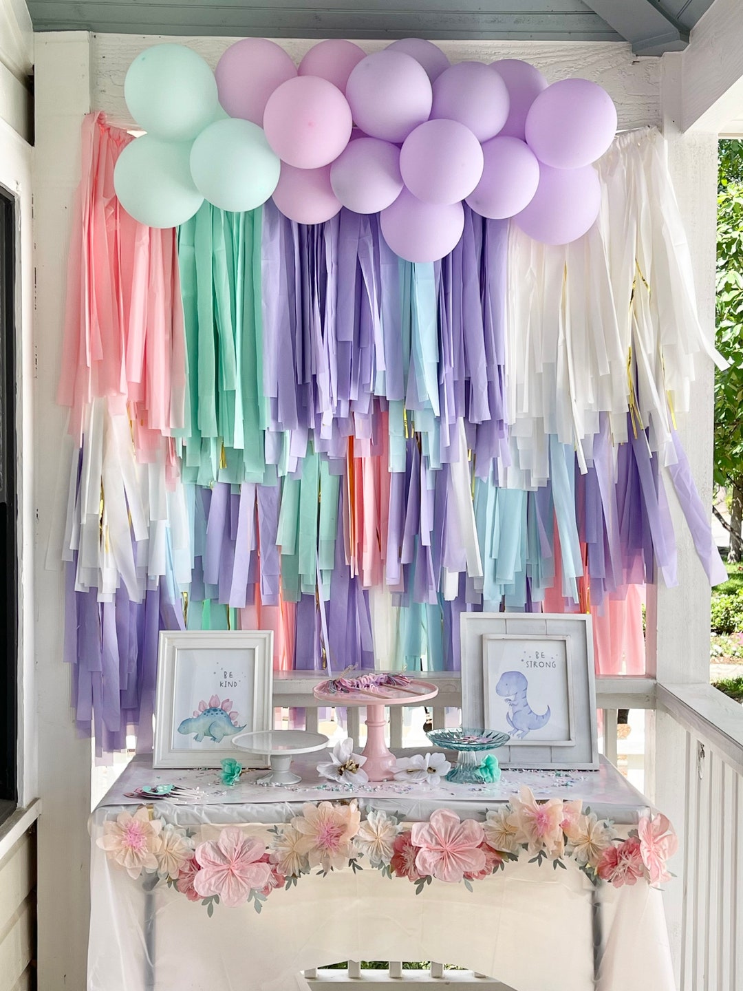 Photo Backdrop, Pastel Backdrop, Streamer Backdrop, Birthday, Easter ...