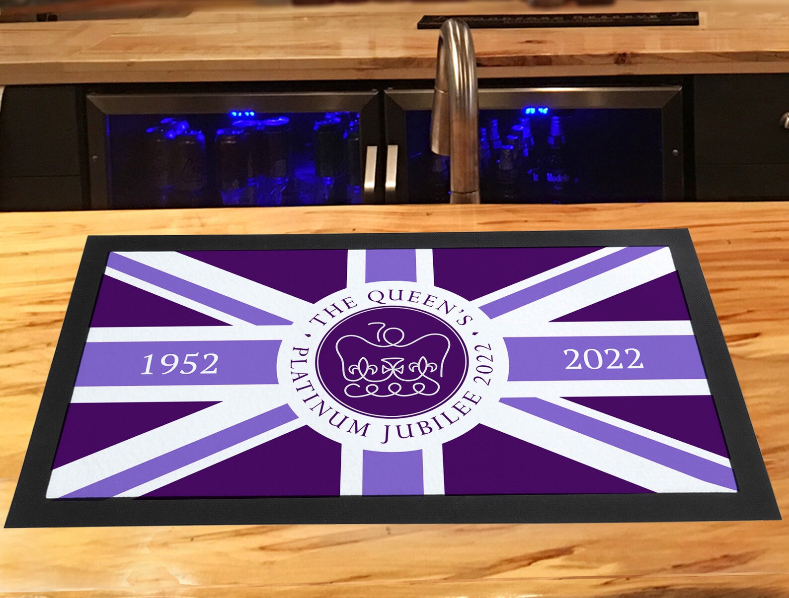 Queens Platinum Jubilee Purple Union Jack Flag Bar Runner Mat - Etsy
