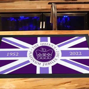 Queens Platinum Jubilee Purple Union Jack Flag Bar Runner Mat - Etsy UK