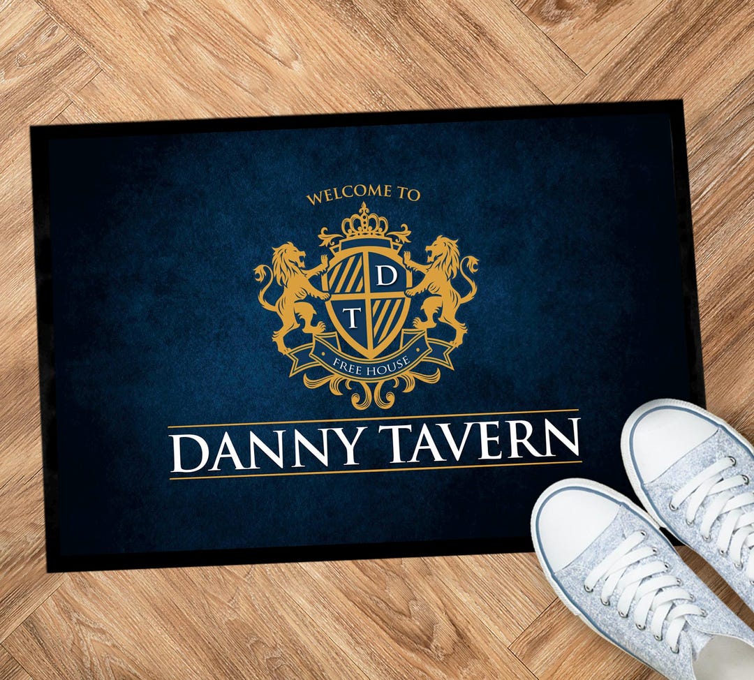 Personalised Bar Door Mat - Coat of Arms Bar Door Mat 60 X 40 Cm Bar ...