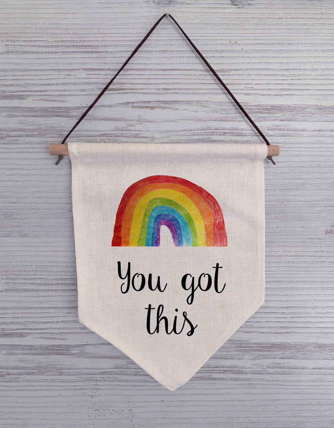 Mental Health Awareness Linen Flag: Rainbow 'you Got This' Quote - Etsy