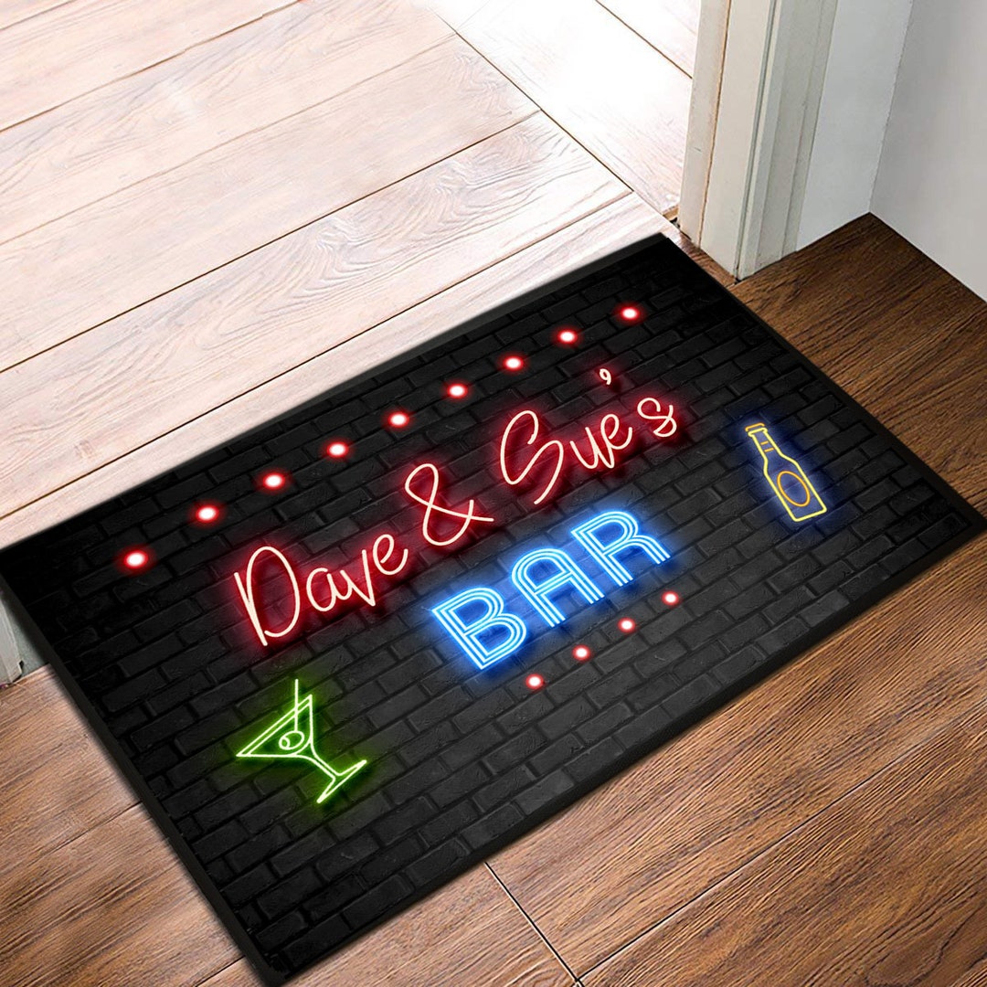 Personalised Bar Door Mat 60 X 40cm, Non Slip Door Home Bar Pub Indoo ...