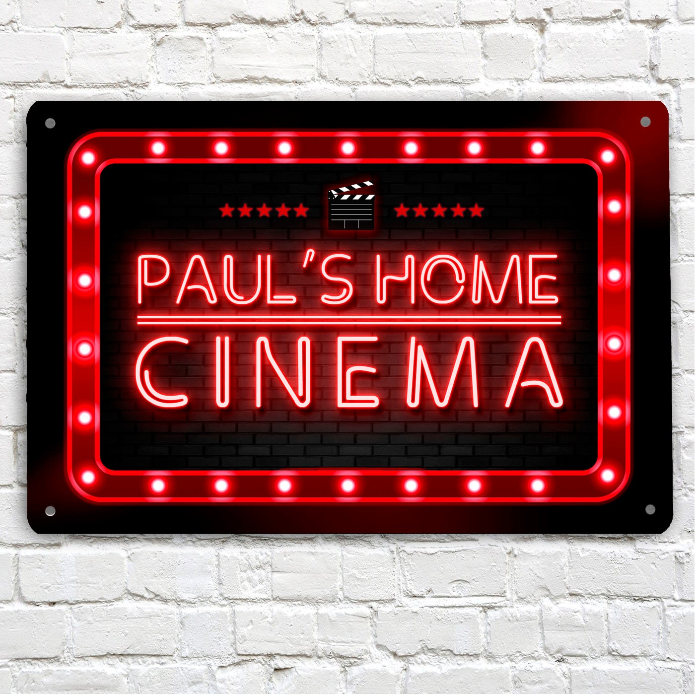 Personalised Cinema Room Sign - Printed Home Cinema Movie Room A4 Metal ...