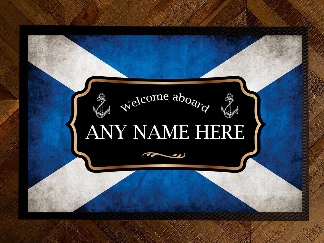 Personalised Narrow Boat Scottish Flag Door Mat Canal Barge - Etsy