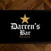 Personalised Bar Runner Mat - Gold Star Black Mat Cocktail Bars BR607 ...