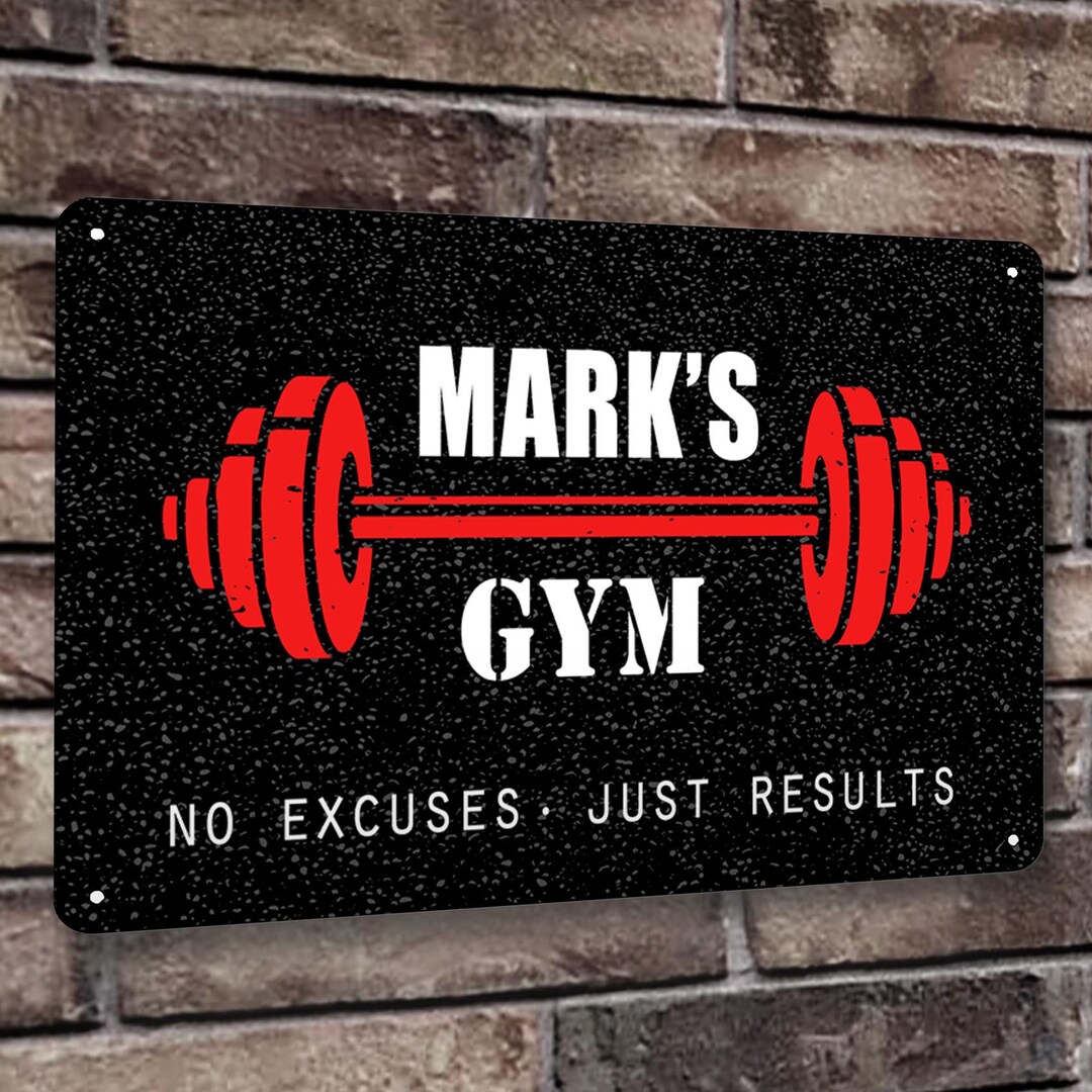 Personalised Gym Sign - Home Gym A4 Metal Sign - Home Gym Workout Decor ...