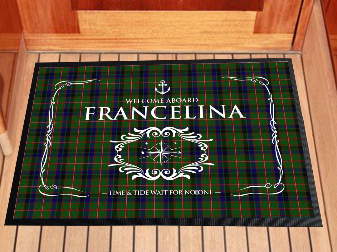 Personalised Boat/barge Door Mat 60 X 40cm, Non Slip Base Mat, Reid ...