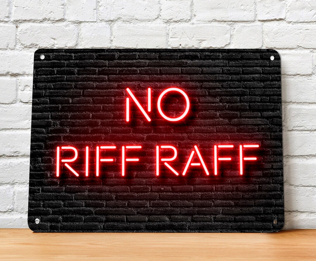 No Riff Raff Neon Bar Sign - A4 Metal Sign - Etsy UK