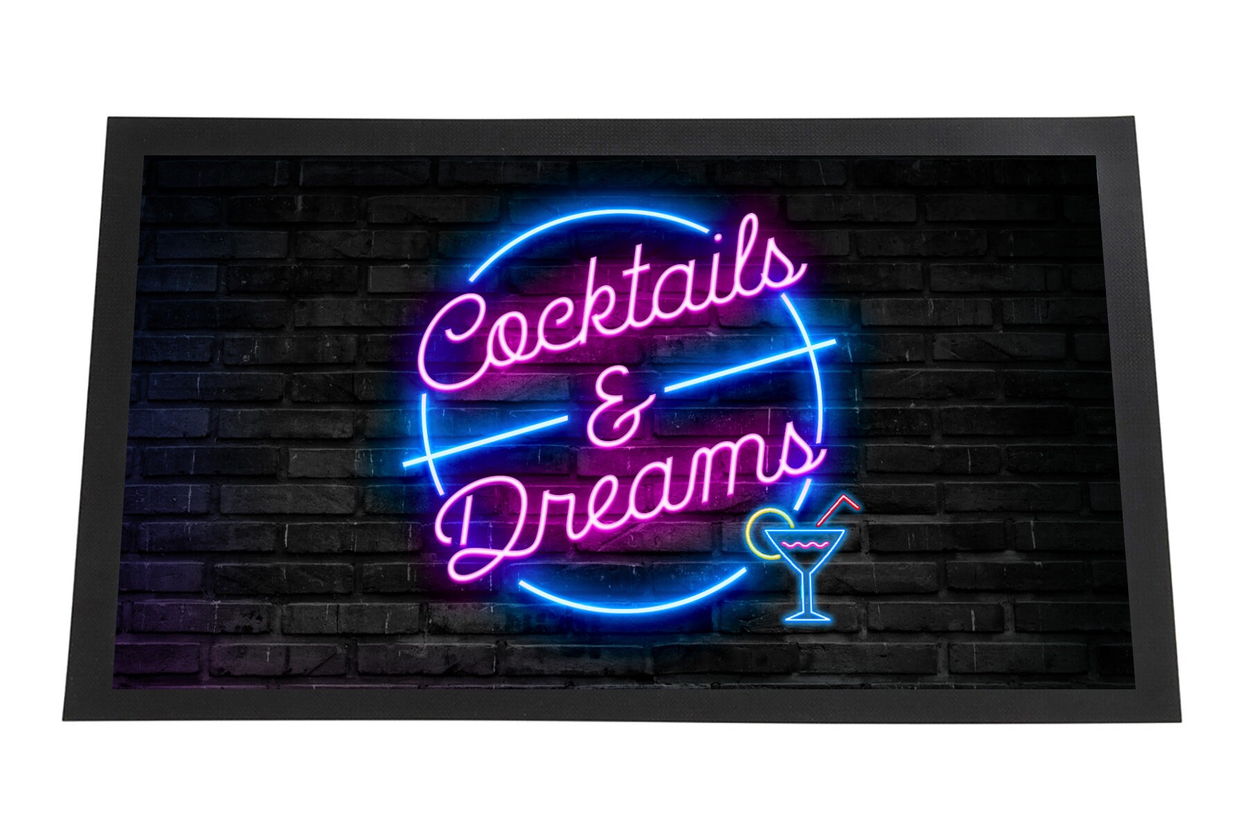 Bar Runner Cocktails & Dreams Neon Effect Cocktail Bar Mat - Etsy UK