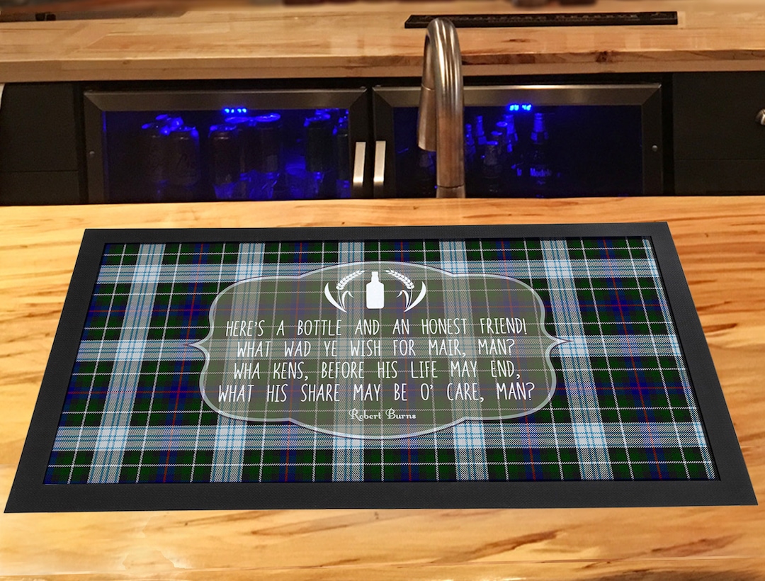 Burns Night Bar Runner - Bottle and an Honest Friend Robert Burns Poem ...