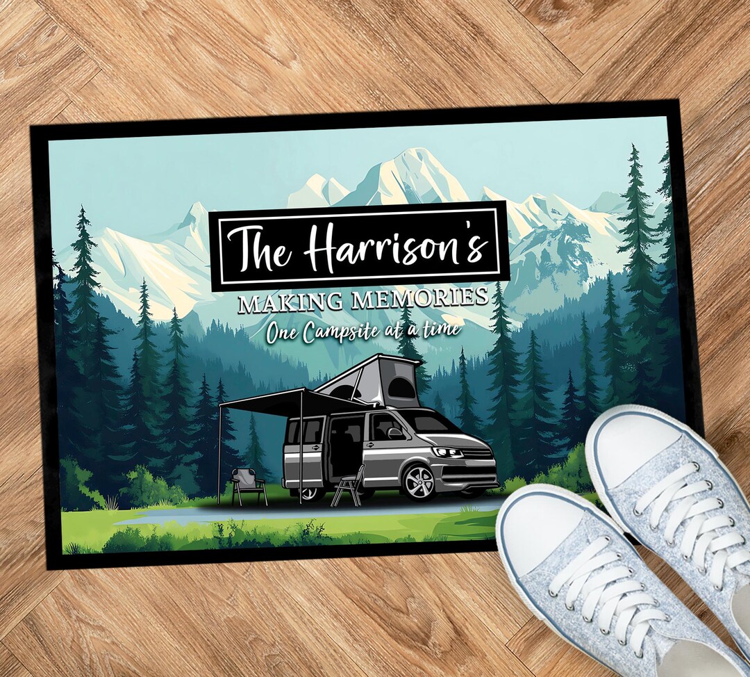Personalised Pop-top Campervan Door Mat - Motorhome Camping - Label Mat ...