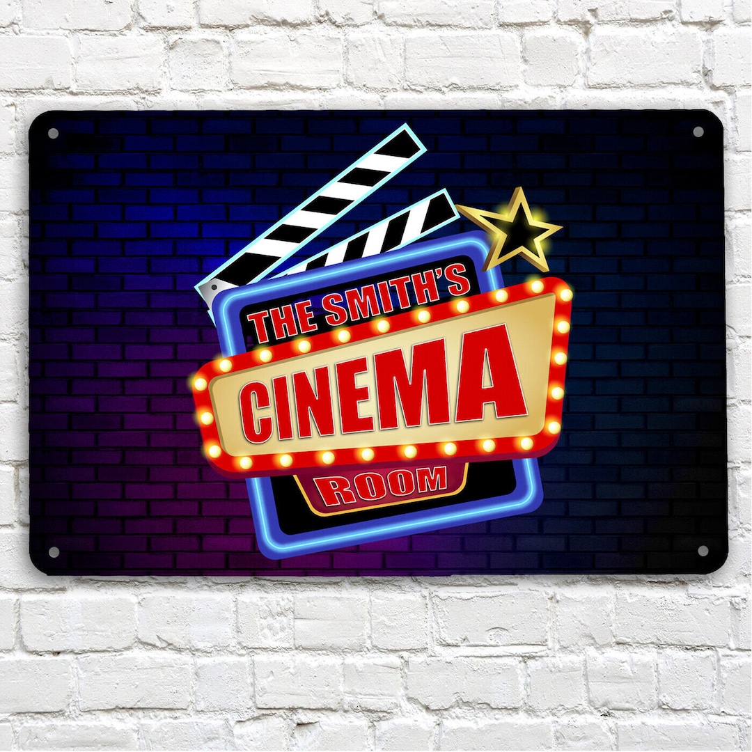 Personalised Home Cinema Sign - Clapper Board Family Room Home Cinema ...