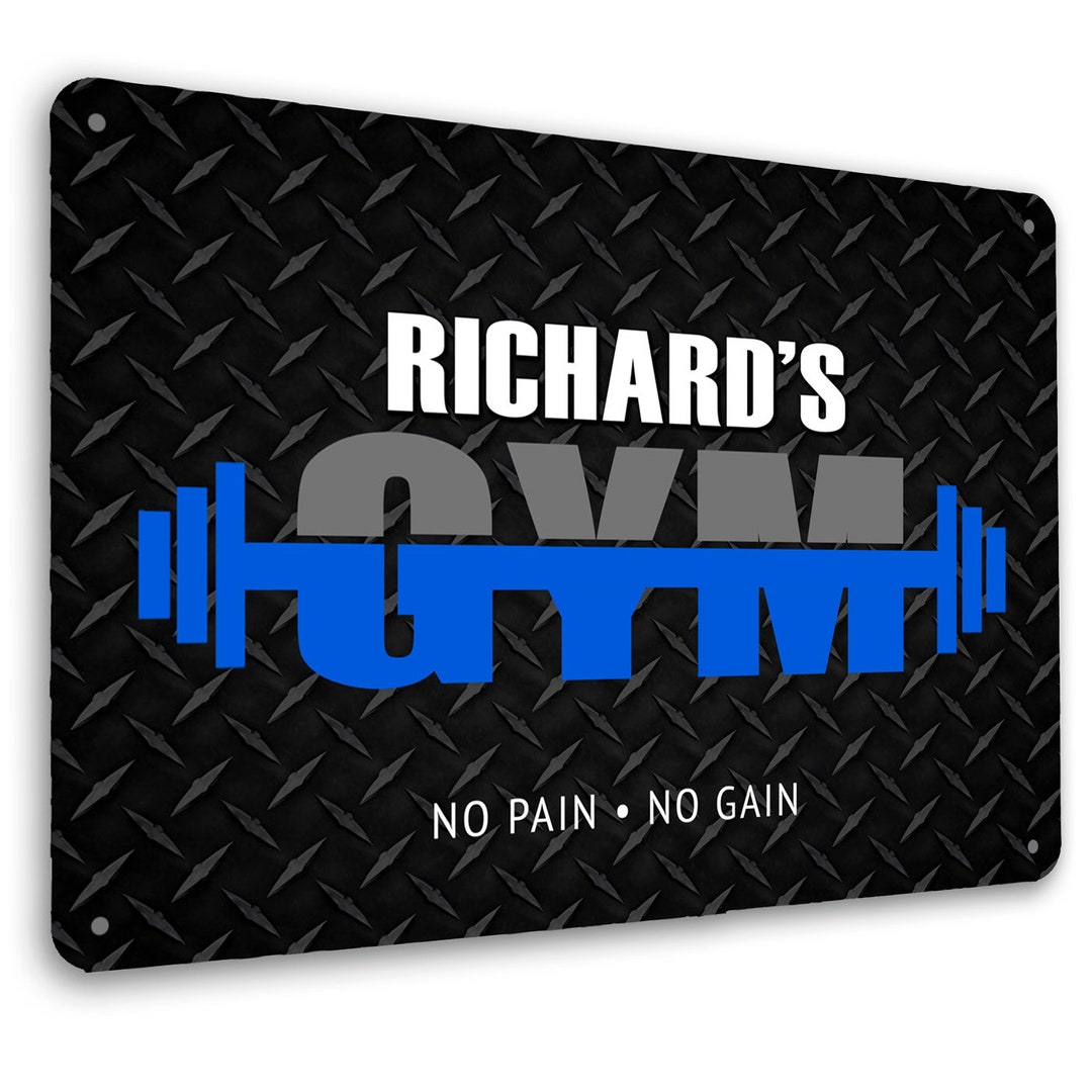 Personalised Gym Sign - Home Gym Room Barbell Workout A4 Metal Sign - Etsy