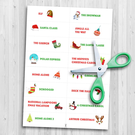Christmas Movie Tombola Christmas Printable for Kids and - Etsy