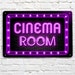 Cinema Room Sign Printed Home Cinema Movie Room A4 Metal Sign, Red ...