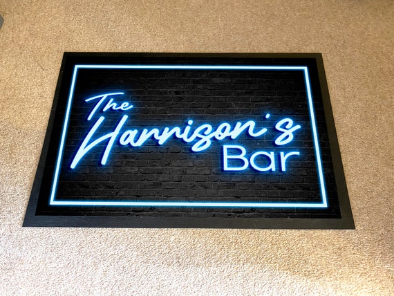 Personalised Home Bar Door Mat 60 X 40cm Non Slip Base Mat | Etsy