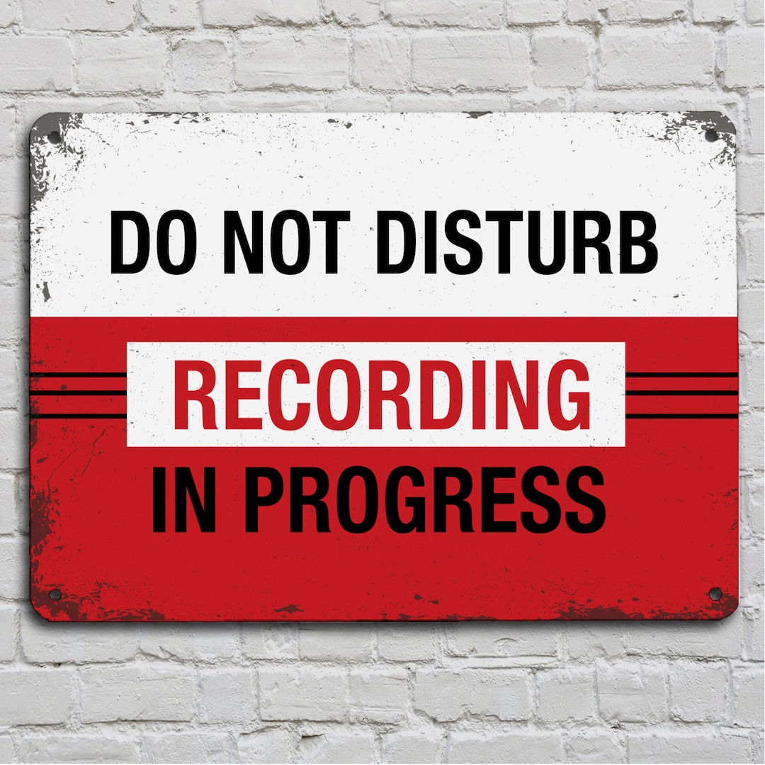 Recording Studio Sign - Recording in Progress A4 Metal Sign - Etsy