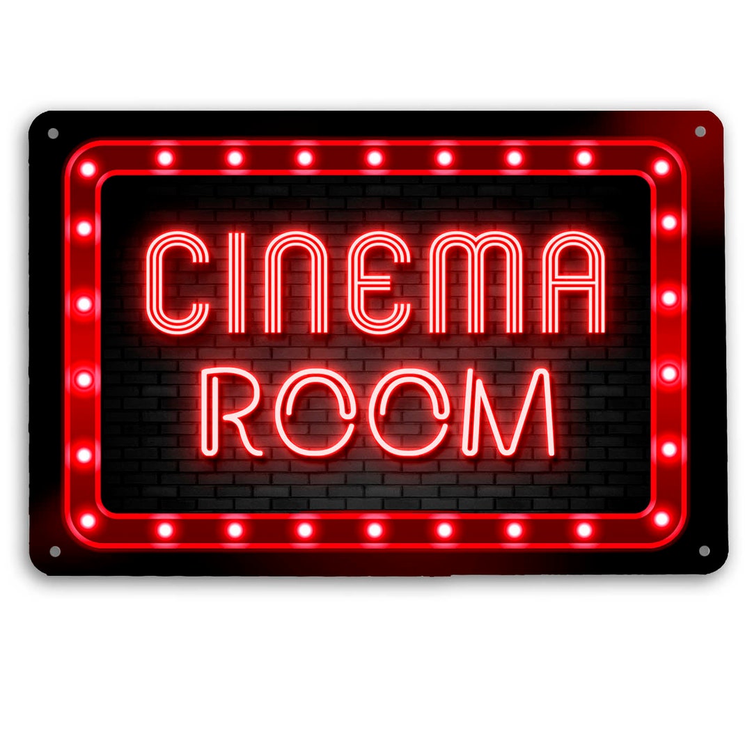 Cinema Room Sign - Printed Home Cinema Movie Room A4 Metal Sign, Red ...