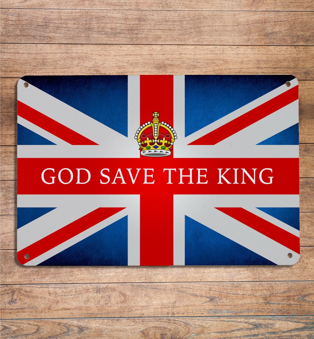 King Charles III Coronation, God Save the King Union Jack A4 Metal Sign ...