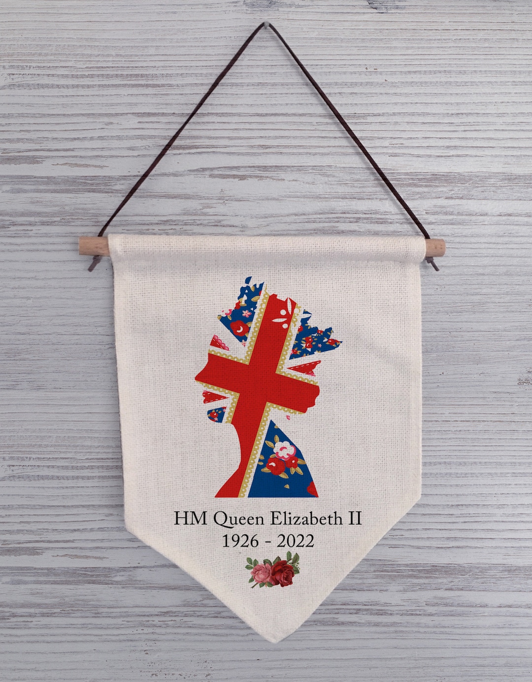 Queen Elizabeth Memorial Linen Flag: Union Jack Keepsake - Etsy