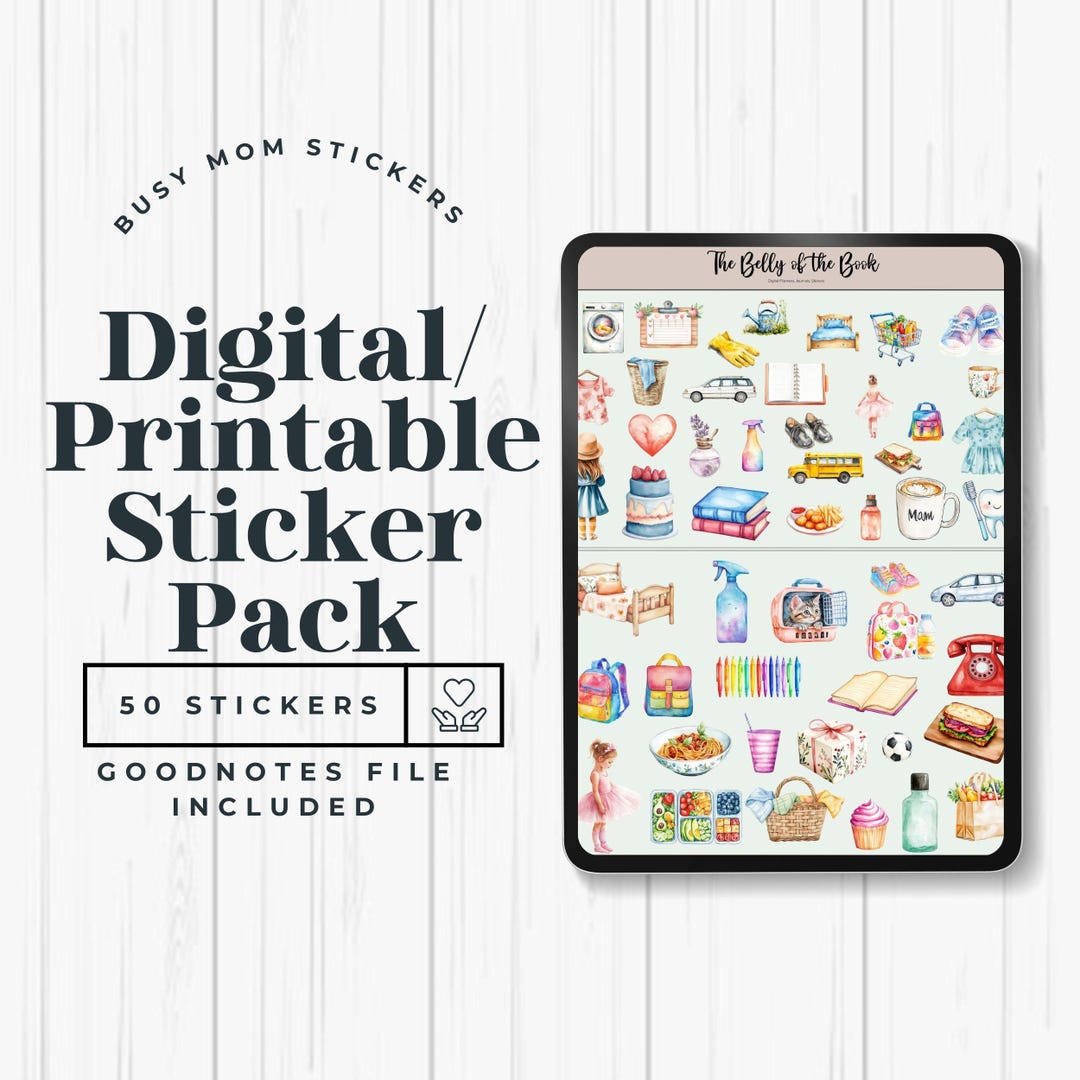 Busy Mom Printable Stickers: Planner Decoration, Goodnotes File - Etsy