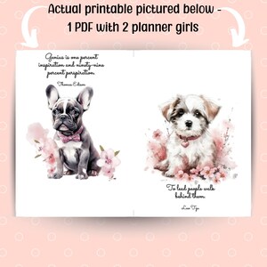 Printable Planner Planner Dashboard, Cute Doggie Planner Dashboards, 3 ...