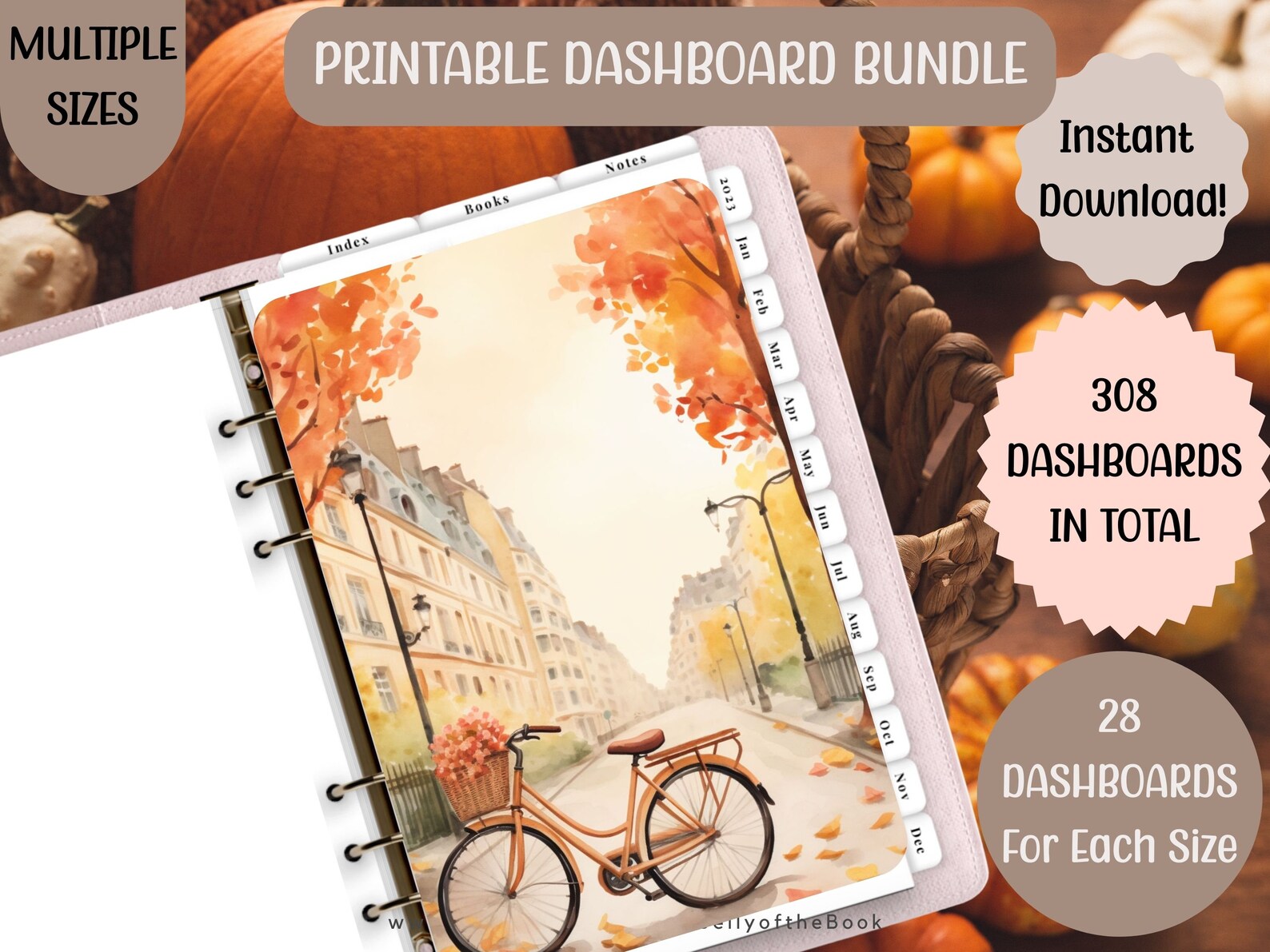 Printable Planner Dashboard With Fall Building Themes - Ring Binder ...