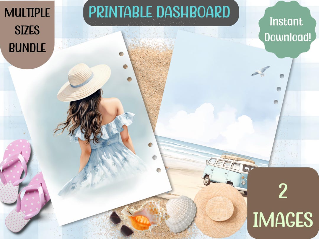 Coastal Seaside Escape Printable Planner Dashboard Bundle - Summer Fun ...