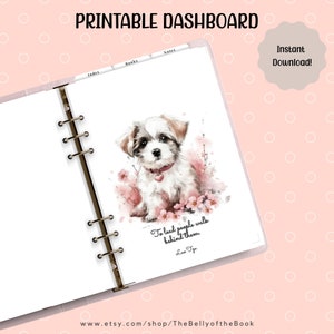 Printable Planner Planner Dashboard, Cute Doggie Planner Dashboards, 3 ...