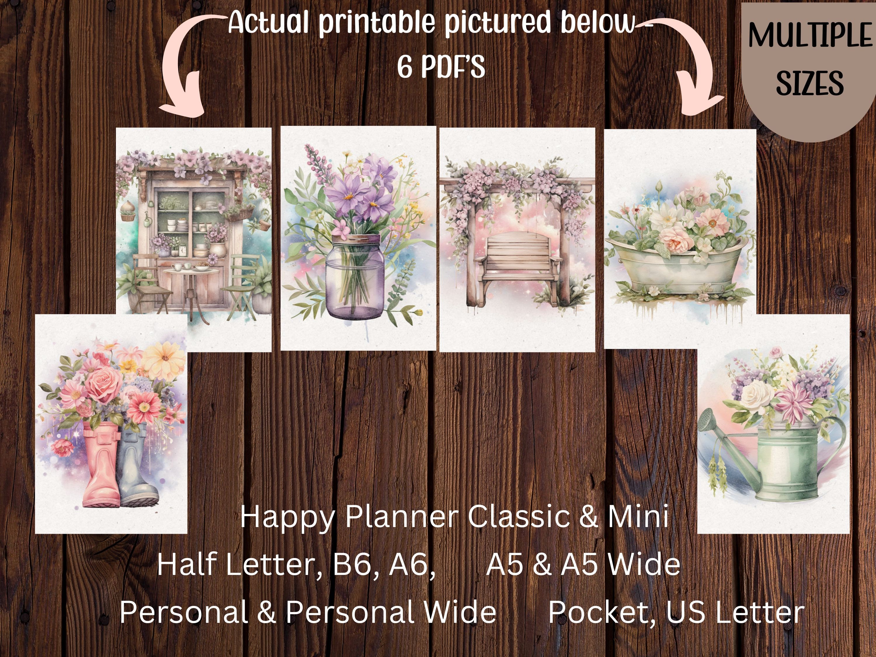 Printable Spring Flower Planner Dashboard Bundle - Multiple Sizes ...